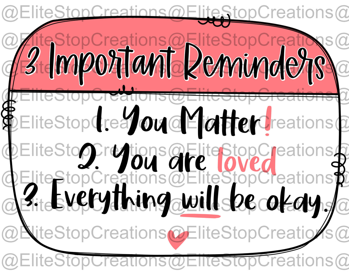 Important Reminders – EliteStop Creations